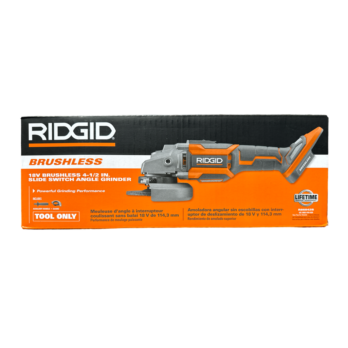 RIDGID 18V Brushless Cordless 4-1/2 in. Slide Switch Angle Grinder (To ...