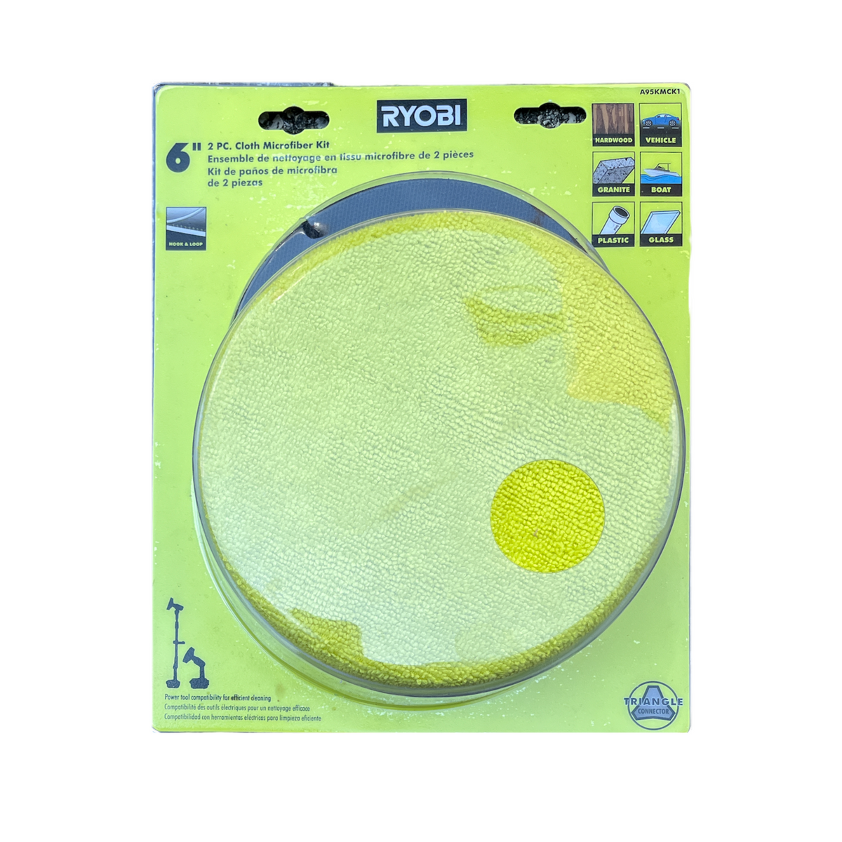 6in. 2-Piece Cloth Microfiber Kit for RYOBI P4500 and P4510 Scrubber T ...