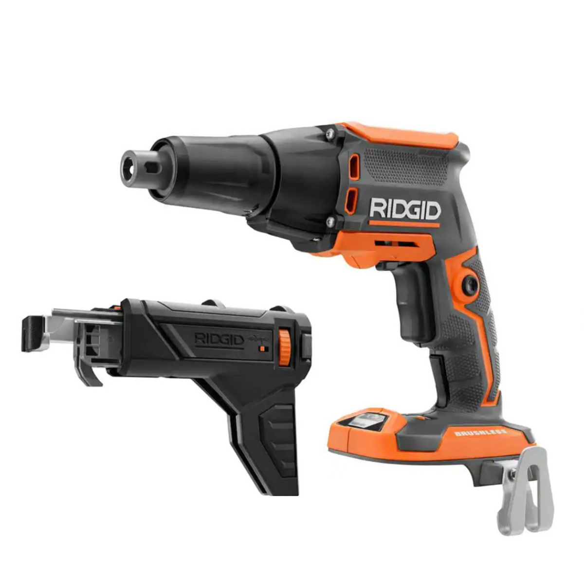 RIDGID 18V Brushless Cordless Drywall Screwdriver with Collated Attach ...