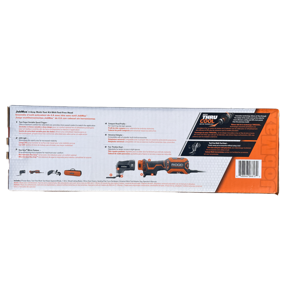 RIDGID 4 Amp Corded JobMax Multi-Tool with Tool-Free Head with JobMax ...