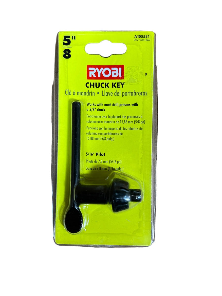 CLEARANCE 5/8 in. Black Metal Chuck Key with 5/16 in. Pilot – Ryobi ...