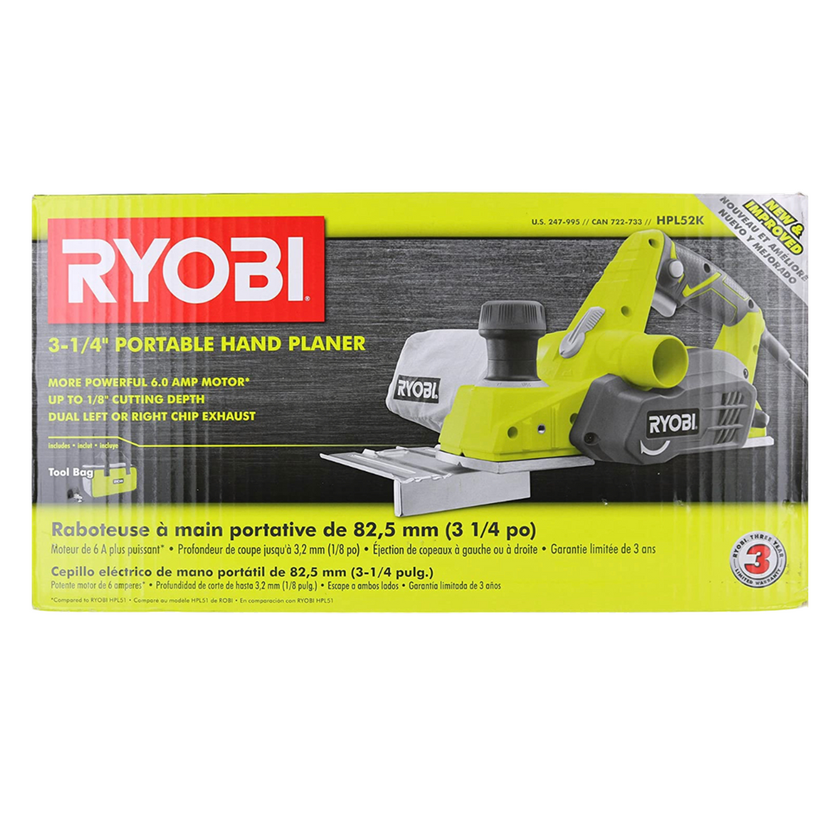 RYOBI 6 Amp Corded 3-1/4 in. Hand Planer with Dust Bag – Ryobi Deal Finders